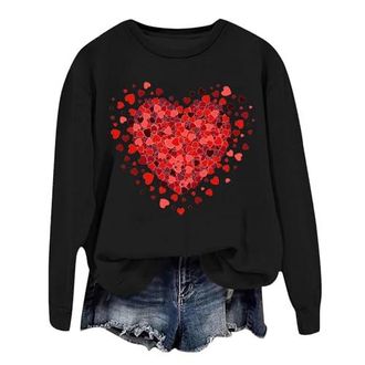 Generic 2026 Sweat-shirt dhiver tendance pour femme avec imprim&eacute; festif et col rond, Noir, XXL