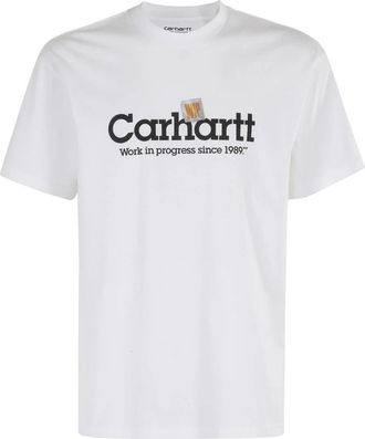 Carhartt Work in Progress SS Label T-shirt - - Tops - Herren - Wei&szlig; - L