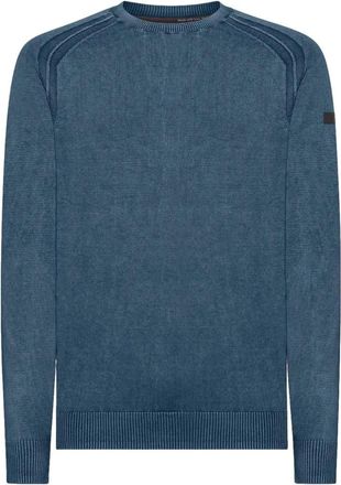 Roberto Ricci Design Rrd, Homme, Pulls, Bleu, Taille: XL Cotton Techno Wash Round Knit
