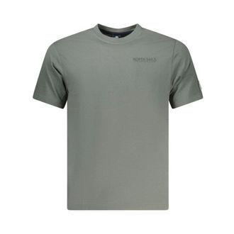 North Sails Homme, Tops, Vert, Taille: 3XL Verde Cotton T-Shirt