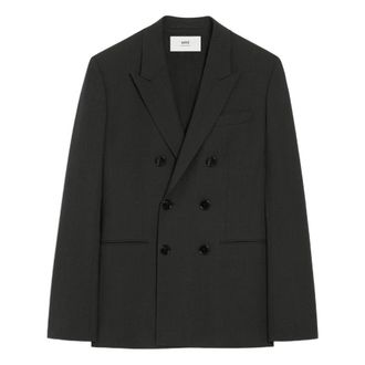 Ami Zweireihiger Wollblazer - - Jackets - Damen - Grau - XS