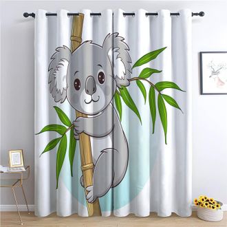 Generic Blackout Vorh&auml;nge H166 x B150 cm Verdunkelung Vorhang mit &Ouml;sen, Cartoon Tier Koala Vorhang Hellfarben Weich Polyester Vorh&auml;nge f&uuml;r Wohnzimmer Schlafzi
