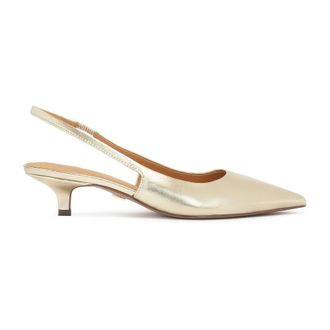 Kazar Goldene offene Pumps mit Kitten-Absatz - - Shoes - Damen - Gelb - 37 EU