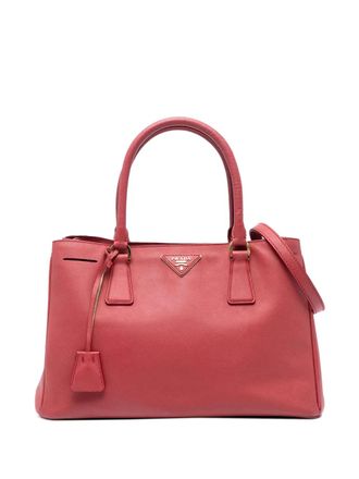 Prada sac à bandoulière Galleria Double Zip médium en cuir Saffiano Lux (2013-2025) - Rouge