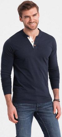 Ombre Longsleeve Herren Longsleeve mit Knöpfen am Halsausschnitt