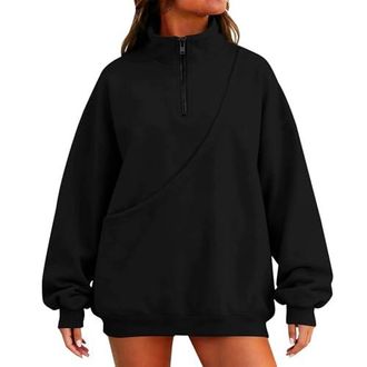 Generic Sweat à capuche confortable pour femme - Sweat uni surdimensionné de couleur unie - Sweatshirts amples décontractés pour femme - Vêtements de sport po