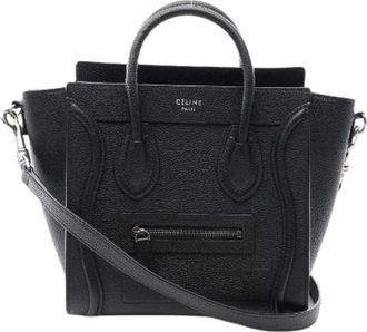 Celine Pre-owned Luggage Nano Shopper Leather 2way Bag - Femme - Pre-owned - Noir - Taille: ONE Size