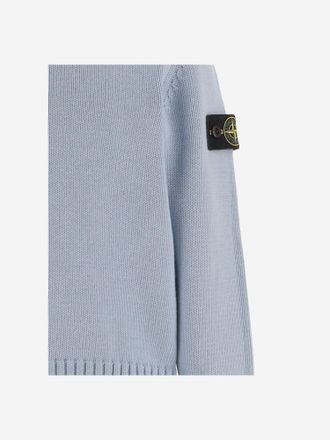Stone Island Boys Girls Knit Sweater Dust Blue Cotton