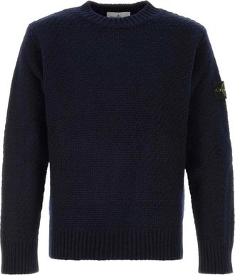 Stone Island Logo-patch Waffle-knit Sweater