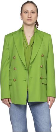Elisabetta Franchi Femme, Vestes, Vert, Taille: 40 FR Veste avec plaque bijou