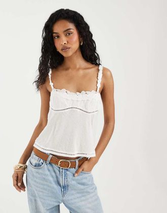 Free People d&eacute;bardeur Little Love en ivoire-Blanc