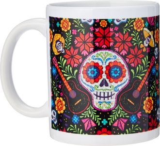 Disney Coco Embroidered Skull Kaffeetassen, Keramik, Mehrfarbig, 7.9 x 11 x 9.3 cm
