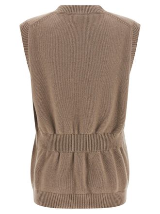 Fendi Womens Beige Cashmere Sleeveless Jacket Clothing
