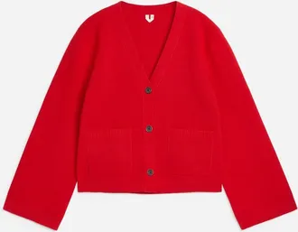 Arket Strickjacke Aus Baumwolle -Rot
