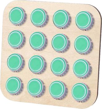 Generico Bierstopfenhalter, quadratischer Flaschenverschluss, Organizer mit 16 Mulden, Dekoration f&uuml;r Regale, Geburtstag, Wohnzimmer, B&uuml;ro, Schreibtisch, Samml