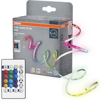 Osram FLEX AUDIO TV 2M LED-Streifen VR, wei&szlig;, 3,5W, 55lm, integrierter Sound-Receiver, RGB-Farbsensor, Fernbedienung, lange Lebensdauer, einfache Montage, U