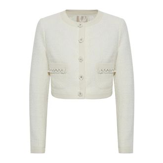 LoveShackFancy Loveshackfancy - Blazer en tweed Alphie - Femme - Vestes - Blanc - Taille: 36 FR