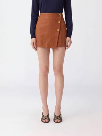 Versace Asymmetrischer Wickel-Minirock aus Lammleder mit hoher Taille