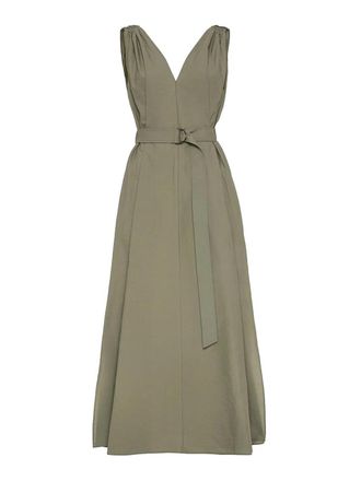Brunello Cucinelli Robe Au Genou - Vert
