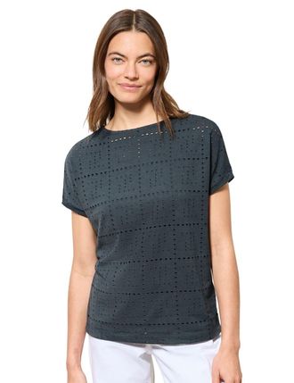 Cecil Damen T-Shirt mit Lochmuster
