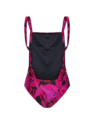 Emilio Pucci Womens One-Piece Swimsuit Orchidee Print Fuchsia-Black Multicolour Polyamide Swimwear Sea Clothing