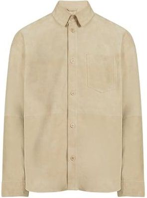 Les Deux Surchemise Bertram en cuir de vache su&eacute;d&eacute;