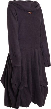 vishes Ballonkleid Warmes Fleece Kleid mit Daumenl&ouml;chern und verstellbarem Schalkragen Alternative Bekleidung, Ethno, Hippie, Retro Style