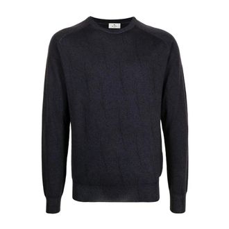 Etro C-Neck Wollpullover - - Knitwear - Herren - Blau - M