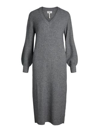 Object Female Strickkleid Ballonärmel, 23035775, Medium Grey Melange, XS