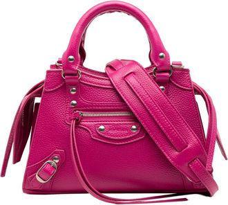Balenciaga mini sac &agrave; main Motocross Neo Classic City en cuir de veau grain&eacute; (2005-2025) - Rose