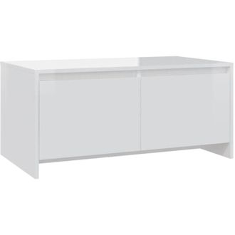 vidaXL Vidaxl - Couchtisch Hochglanz-Wei&szlig; 90x50x41,5 cm Holzwerkstoff