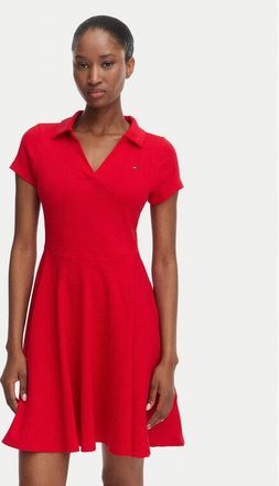 Tommy Jeans Kleid f&uuml;r den Alltag F&F DW0DW22845 Rot Slim Fit