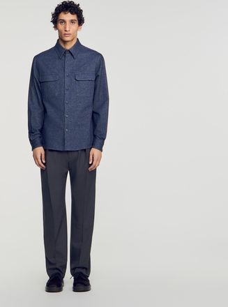 Sandro Chemise en flanelle de coton