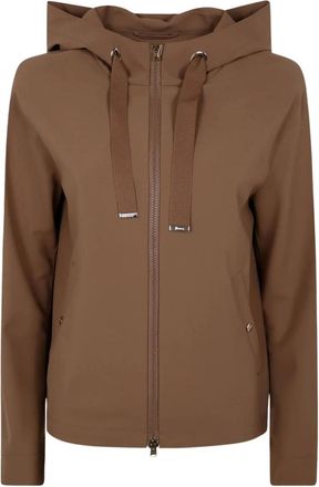 Herno Femme, Sweatshirts et sweats &agrave; capuche, Brun, Taille: 44 FR Short Jacket
