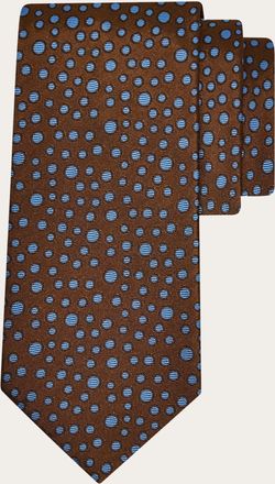 Ferragamo Herren Seidenkrawatte mit P&uuml;nktchen-Print - Infinite Inspirations Blau
