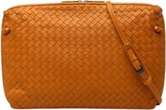 Bottega Veneta Sac bandouli&egrave;re Pre-owned tress&eacute; - Femme - Pre-owned - Orange - Taille: ONE Size