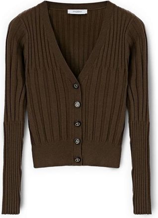 Motivi Femme, Pulls, Vert, Taille: 38 FR Cardigan en maille c&ocirc;tel&eacute;e fine