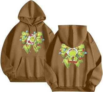 Generic Le Grinch Sweat A Capuche Femme Noel Vêtements Moche Adulte Pull Polaire Femmes Plaid Costume Sweet Christmas Sweatshirts Vetement Oversize Pyjama 202