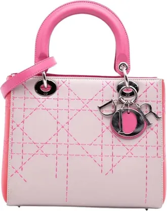 Dior Sac &agrave; main &eacute;l&eacute;gant en cuir Pre-owned avec poign&eacute;e sup&eacute;rieure et d&eacute;tail breloque - Femme - Pre-owned - Rose - Taille: ONE Size