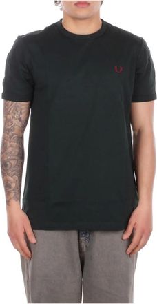 Fred Perry Homme, Tops, Vert, Taille: XL T-shirt Logo Frontale
