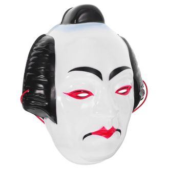 Lurrose Samurai Kabuki Kostümmaske Japanische Theatermaske Vollgesicht Unisex mit Sicherem Sitz und Traditionellem Kriegerdesign für Cosplay und Kulturelle Fe