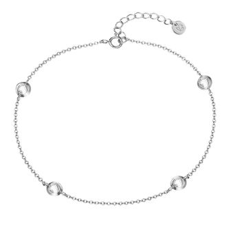 Glanzst&uuml;cke M&uuml;nchen Fu&szlig;kettchen - Sterling Silber Fu&szlig;kette Zirkonia - Gr. unisize - in Silber - f&uuml;r Damen
