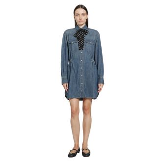 Valentino Scarf-detailed Denim Mini Dress