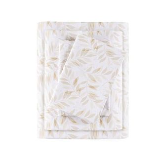 Madison Park Essentials Bettlaken aus 100% Baumwolle, atmungsaktive und weiche Baumwolle, bedrucktes Design, elastische Taschenbaumwolllaken-Set, passend für Matra