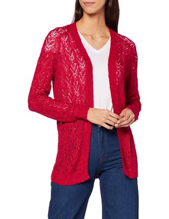NIZZIN Fiona Strickjacke, Rot (Red 19-1664), Small