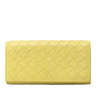 Bottega Veneta unisex, Pre-owned, Jaune, Taille: ONE Size Portefeuille Long Pre-owned