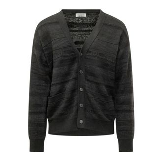 Laneus Cardigan in Jacquard Leggero - - Knitwear - Herren - Schwarzk - S