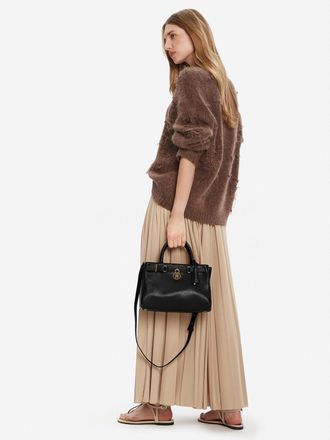 Tommy Hilfiger Handtasche Tommy Hilfiger American Icon Mini Tote Leather AW0AW17926 Schwarz