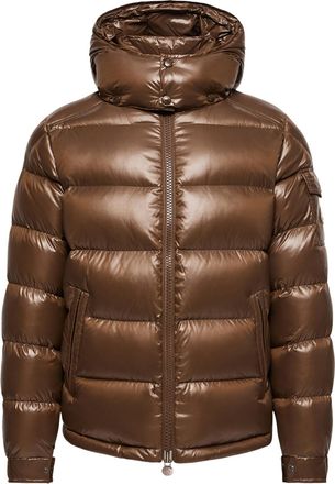 Moncler Moncler Doudoune Courte &Agrave; Capuche Maya, Homme, Marron, Taille: 0