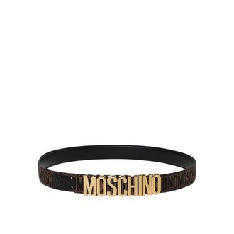 Moschino Logo Metallic Letters Belt - - Accessories - Herren - Braun - 2XL